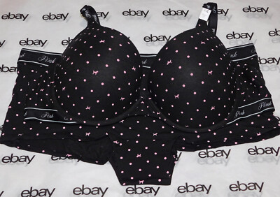 NEW Victoria's Secret Pink Everywhere Push-Up Bra PolkaDot 40C ...