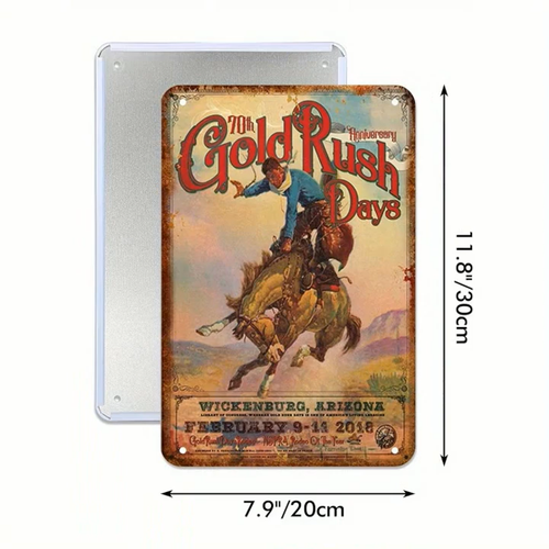 Cowboy Western Tin Aluminum Sign Retro Metal Wall Home Decor Art Rustic ...