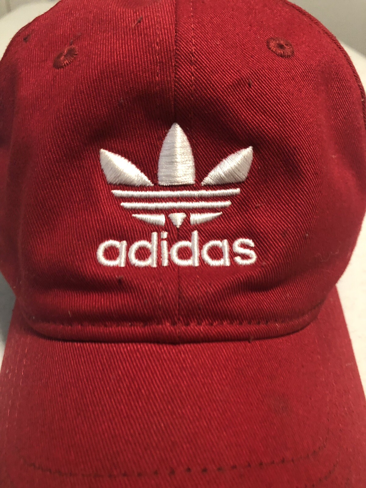 Adidas Vintage Logo Hat Cap Red (some Dirty Spots) Ad… - Gem
