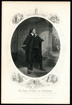 Shakespeare character DOGBERRY of Much Ado About Nothing, 1860 Steel ...