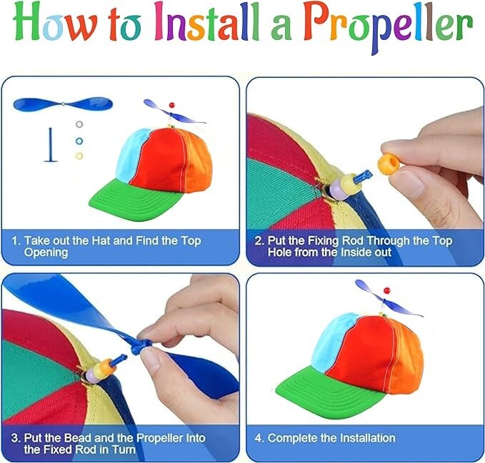 HELICOPTER CLOWN HAT Adult Propeller Cap Rainbow LGBT Pride Fancy Dress ...