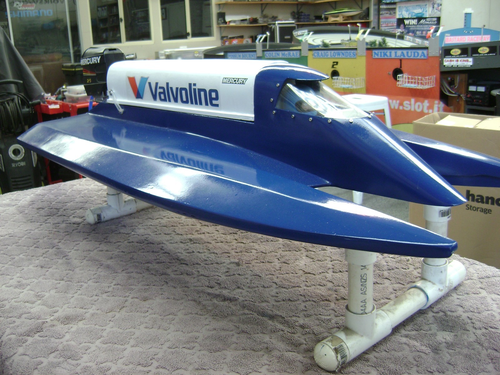 RC Formula 1 Tunnel Hull Race boat k&b outboard leg Leopard brushless ...