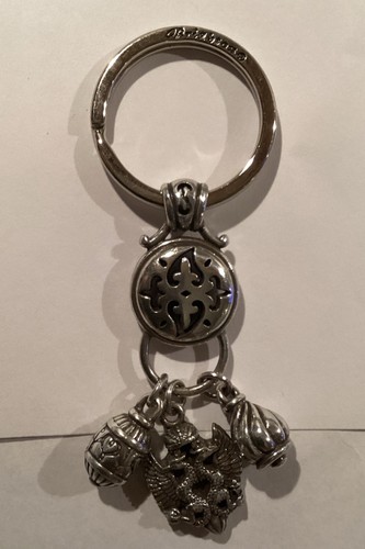 Brighton Signature Silver Tone Double Griffin Charm Key Chain Fob ...