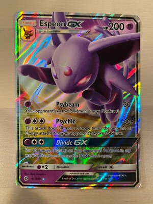 Espeon GX 61/149 Holo Ultra Rare Sun & Moon SM Pokemon Card Mint EX/NM ...
