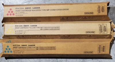 Genuine Ricoh MP C3300 Toner MP C3300/ C3333/ LD533C Yellow, Magenta ...