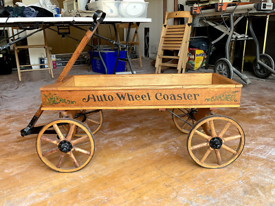 Antique Vintage Coaster Wood Wagon - Auto Wheel Coaster - Buffalo Sled ...