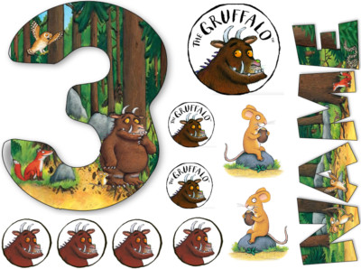 GRUFFALO INSPIRED NAME AND NUMBER PERSONALISED CAKE EDIBLE ICING TOPPER ...