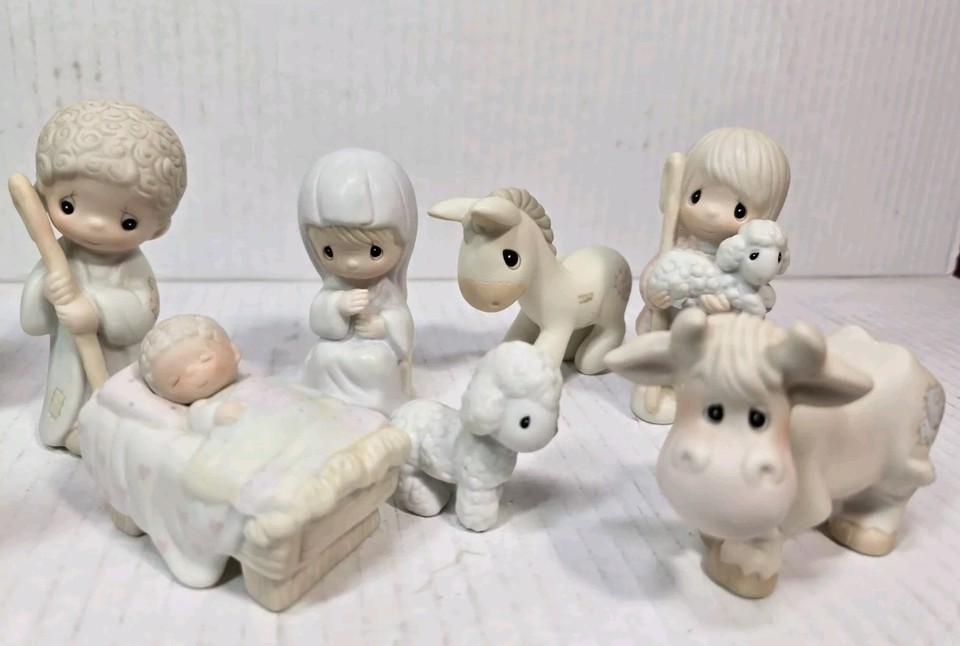 ENESCO PRECIOUS MOMENTS NATIVITY SET #E2395 11 PIECE SET VINTAGE 1982 ...