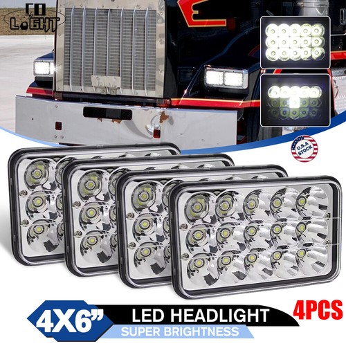 4x 150W 4x6'' LED Headlights for Kenworth T800 T400 T600 W900B Classic ...