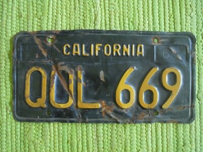 1963 California License Plate CA BLACK Tag QOL 669 | eBay