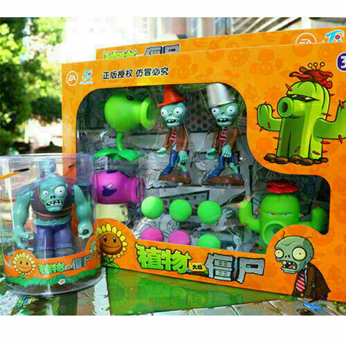 NEW Plants Vs.Zombies Kits Peashooter Bucket Zombie Action Figures Toys ...