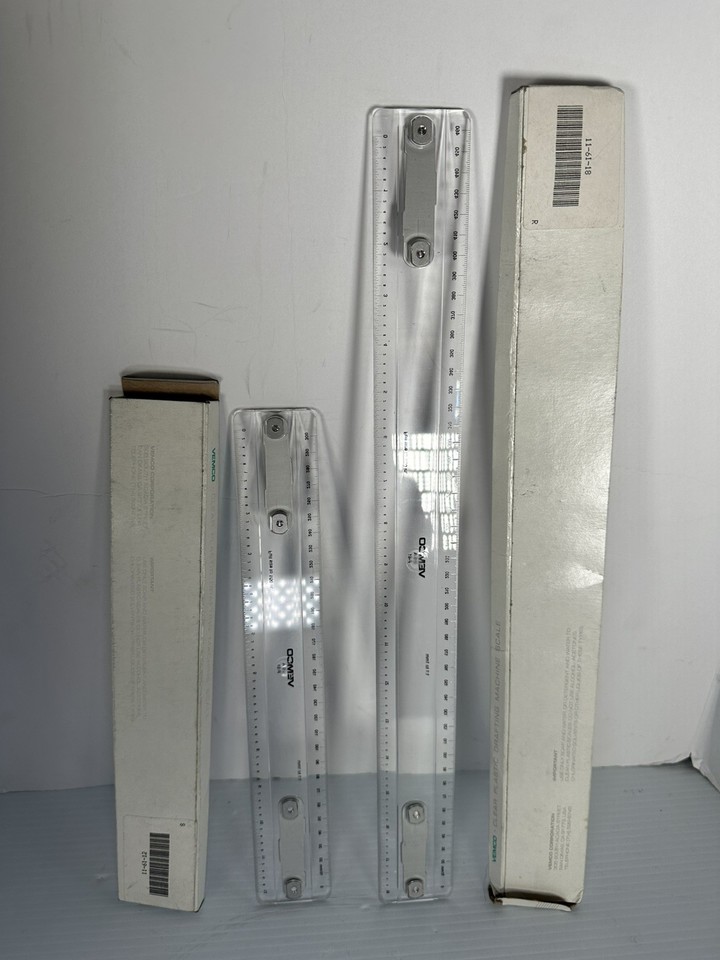 Vemco Drafting Machine Scales 12” 18” P-61 USA Lot Set Of 2 | eBay