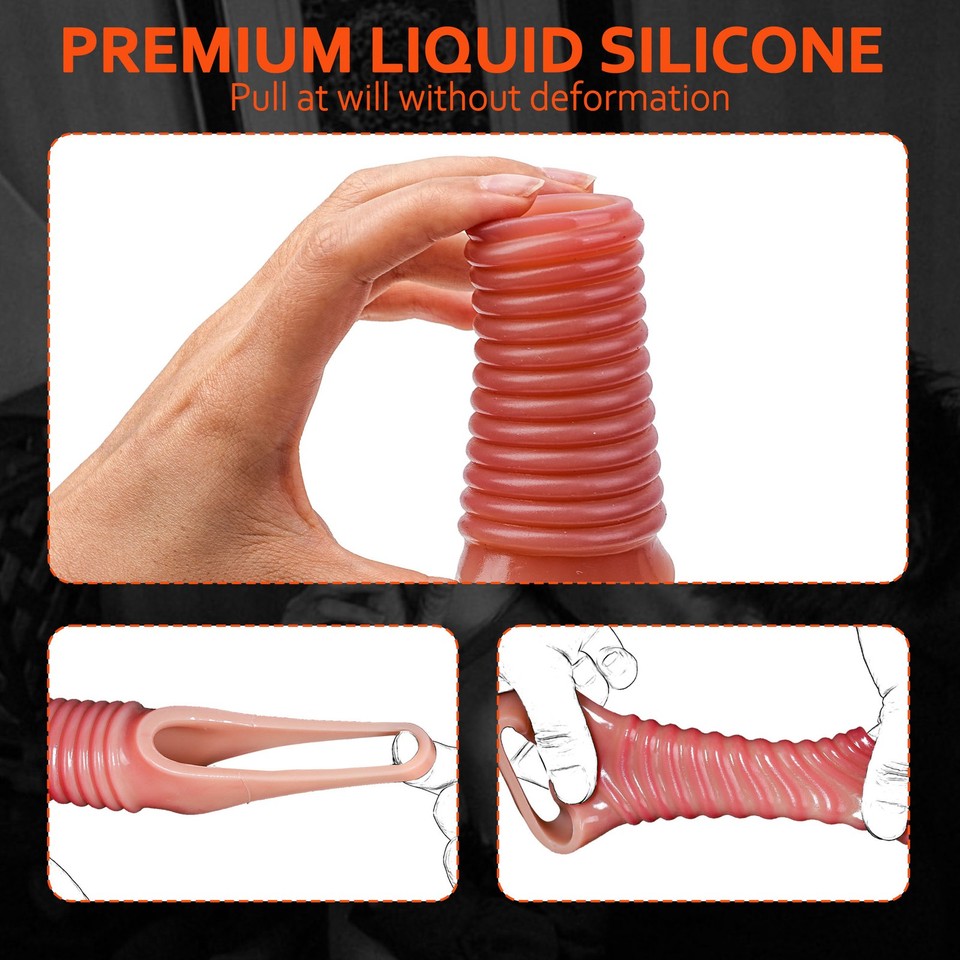 Men Penis Sheath Penis Extender Bondage Enlarger Enhancer Sleeve Girth ...
