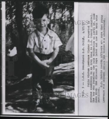 1959 Press Photo Polio victim Lawrence Vicker in SD County hospital ...