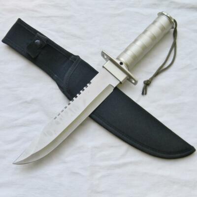 Large 9" blade survival knife, hollow handle w compass, match case, etc ...