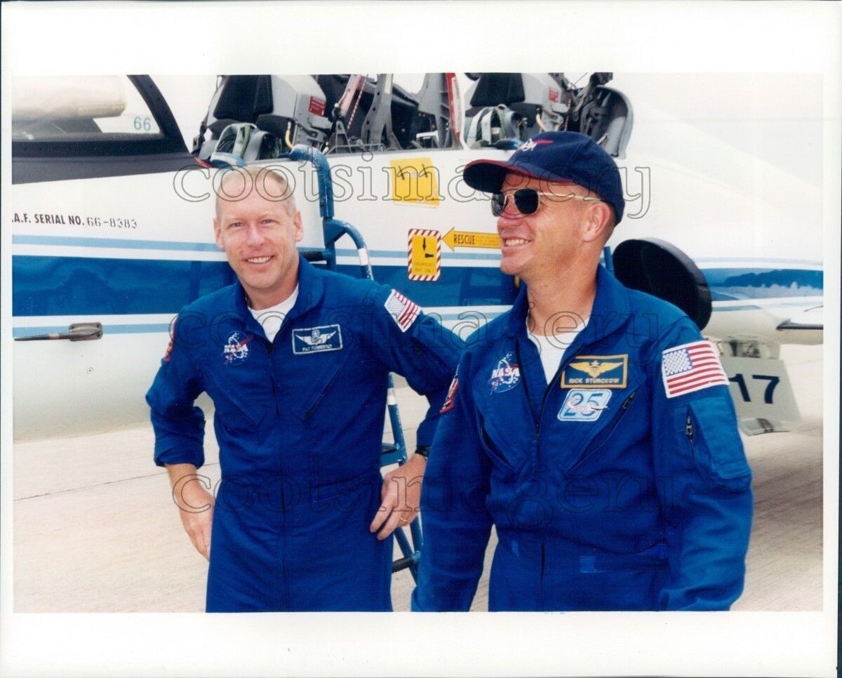 2001 Press Photo NASA Pilots Patrick Forrester & Rick Sturckow T-38 Jet ...