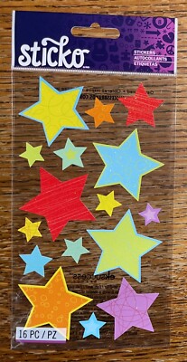Sticko Primary Color STARS Repeat Shapes School Reward Card Scrapbook ...