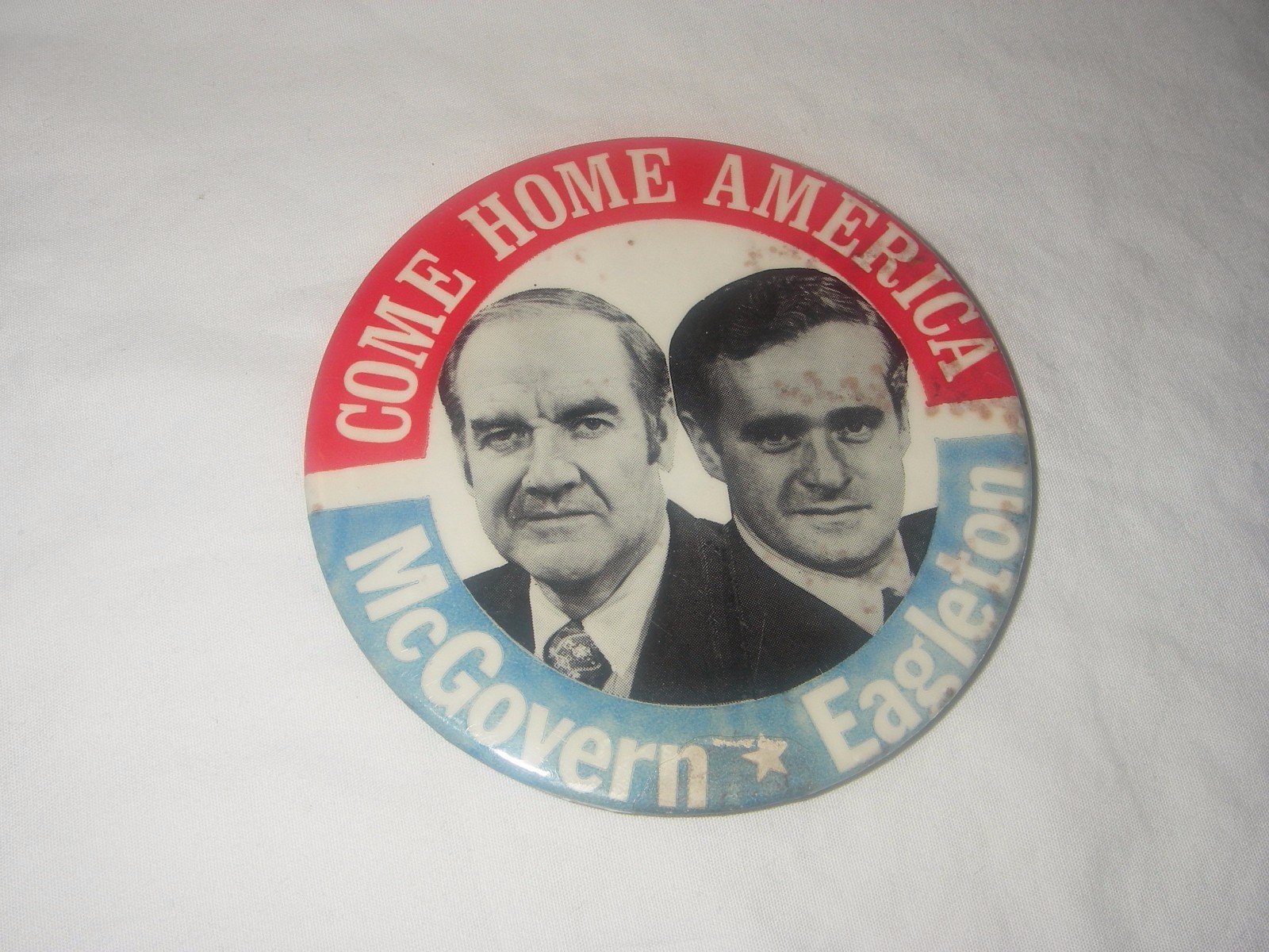 McGOVERN EAGLETON 3 1/2" POLITICAL CAMPAIGN BUTTON COME HOME AMERICA | eBay