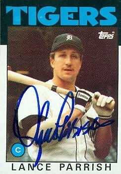 Lance Parrish autographed Baseball Card (Detroit Tigers) 1986 Topps ...