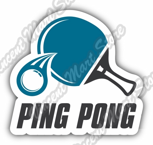 Table Tennis Ping Pong Paddle Ball Sport Car Bumper Vinyl Sticker Decal ...