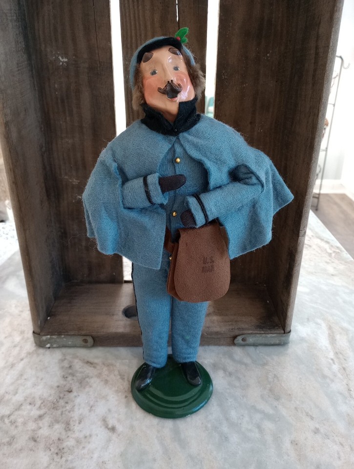Byers Choice 1990 POSTMAN Blue Cape Mailman Letter Carrier Figure W ...
