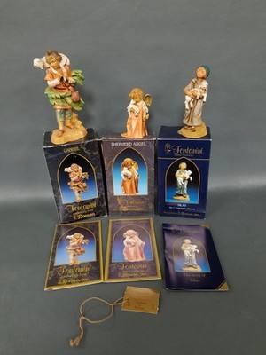 Fontanini Nativity Figurines 5" Scale In Boxes; 3 Shepherd Angel Silas ...