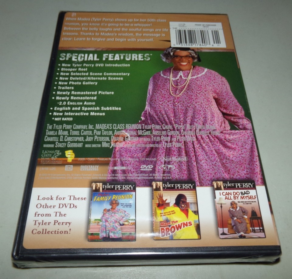 Tyler Perry: Madea's Class Reunion (DVD, 2005) Comedy David Mann Tamela ...