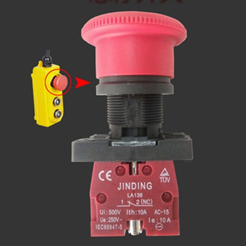 JDNN LA136 500V 10A IP55 NO Emergency Stop Pushbutton Switch for ...