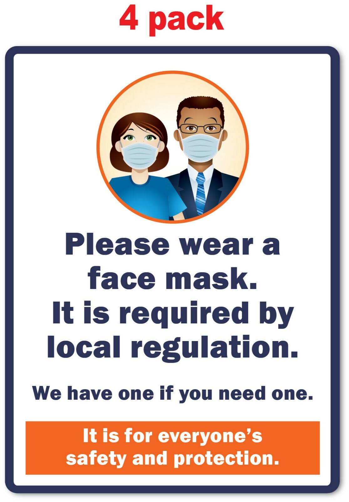 4 - WEAR FACE MASK STICKER - Local Regulation Safety Store Business ...