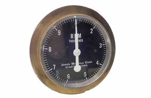 Early Jones Motrola 10,000 RPM Mechanical Tachometer True 50s-60s Indy ...