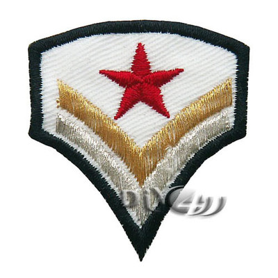 SERGEANT STRIPE Military Insignia Patch Iron On Embroidered Cloth Red ...