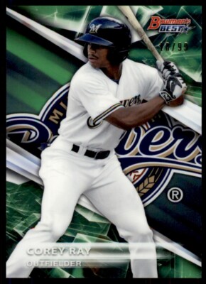 2016 Bowman's Best Green Refractor Corey Ray 18/99 Brewers #TP-21 | eBay
