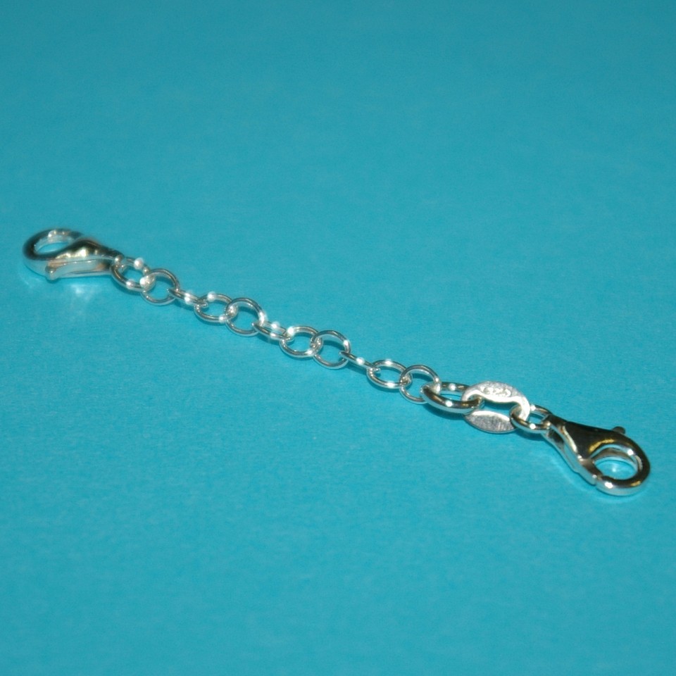 50 pcs Sterling Silver 925 2" Safety CHAIN EXTENDERS with 2 Lobster ...