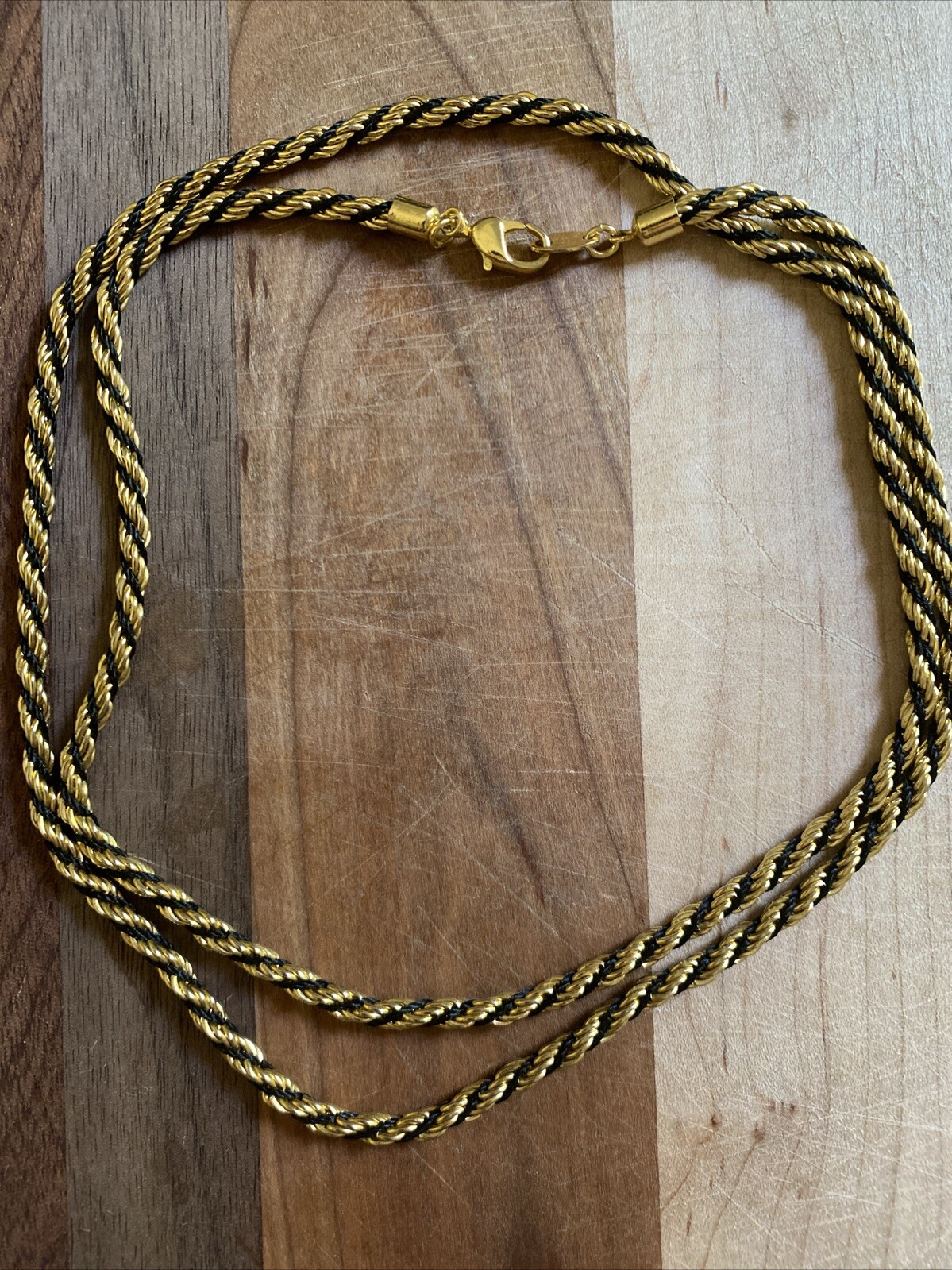 Vintage Avon Gold Toned With Black Rope/French Twist… - Gem