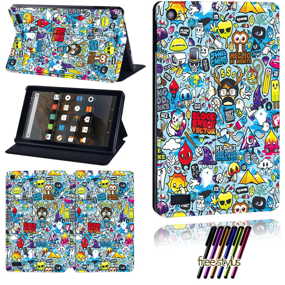 Leather Stand Cover Case For Amazon Kindle fire 7 5th/7th/9th ...