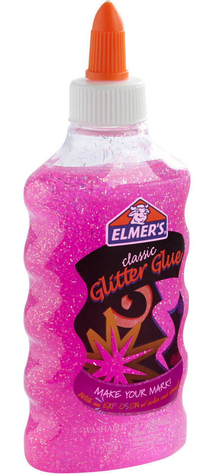 Elmer's CLASSIC GLITTER GLUE | PINK COLOR Washable CRAFT SCHOOL PROJECT ...