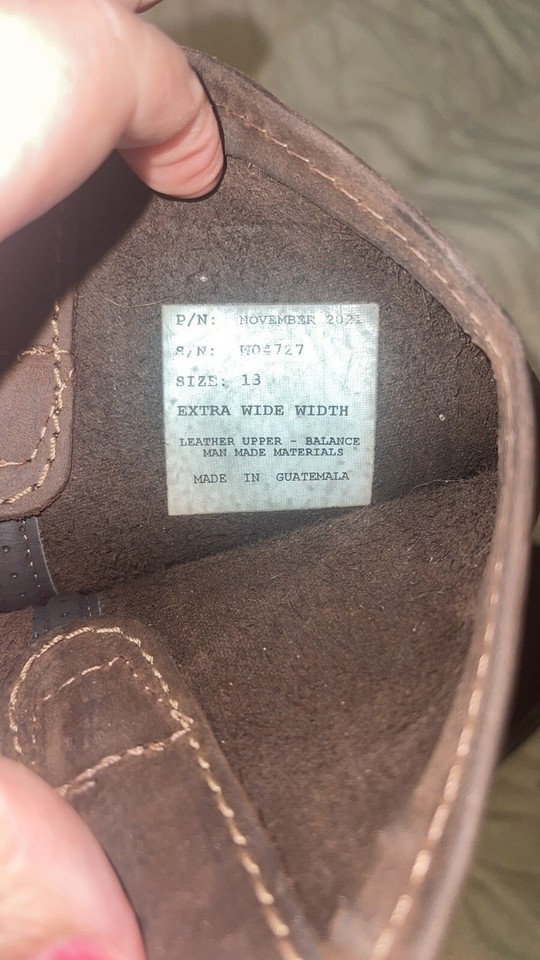 Wolverine W04727 Men's Brown Leather Work Western Boots - Size 13 Extra ...