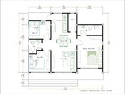 33x26 Feet House Plans 10x8 Meter 3 Beds 2 Baths Shed Roof (A4 Hard ...
