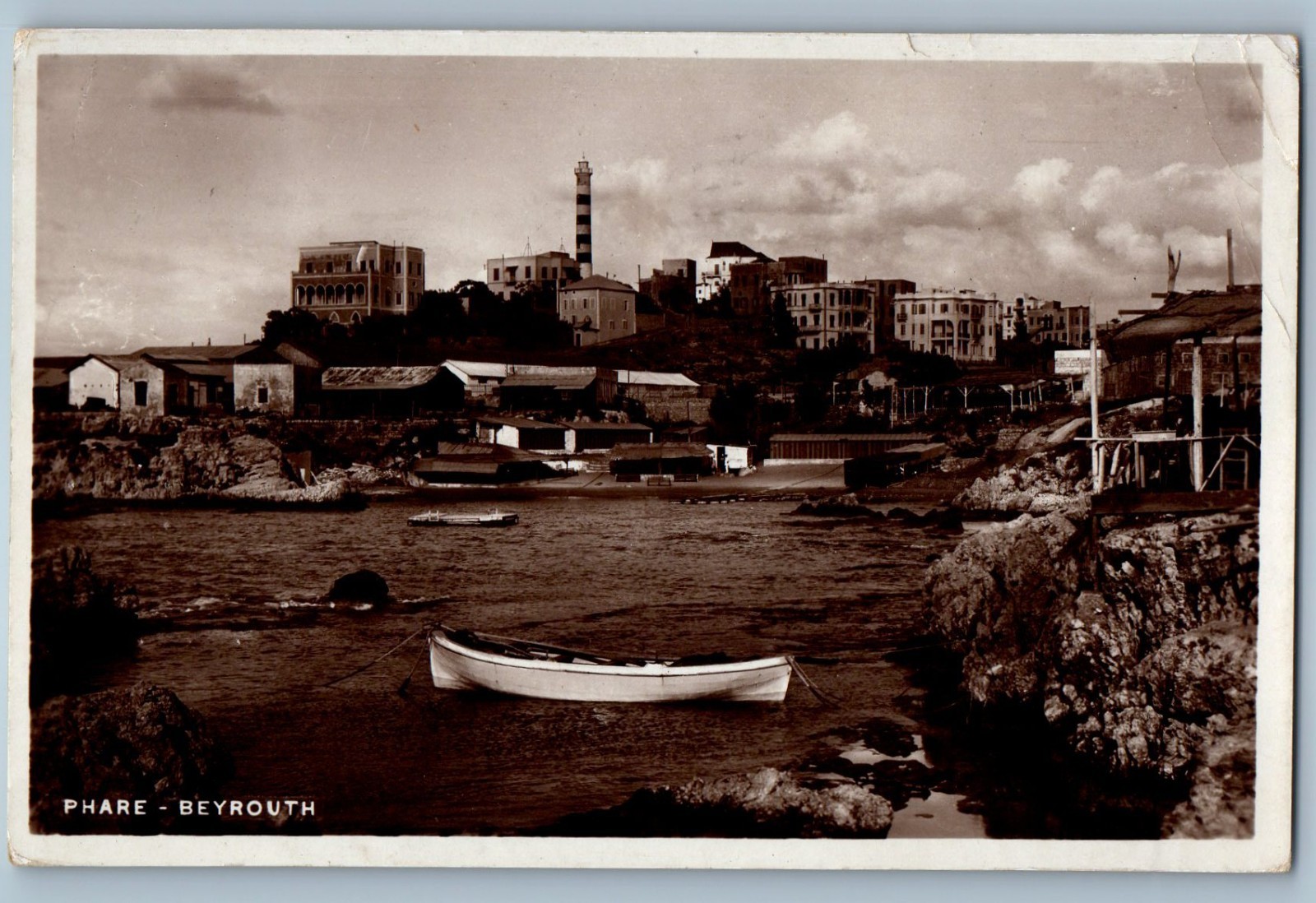 Beirut Beirut Lebanon Postcard View of Phare 1937 Vintage Posted RPPC ...