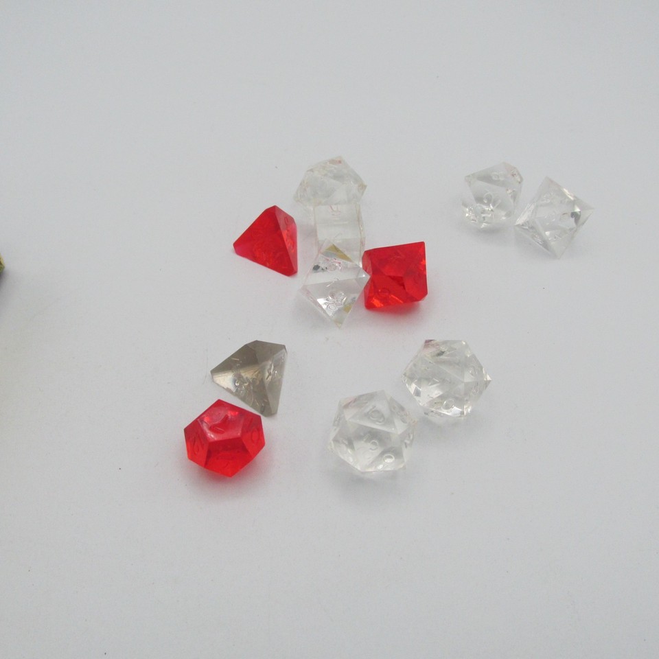 Vintage Polyhedral Dice Clear Red Lot of 11 RPG Dice | eBay
