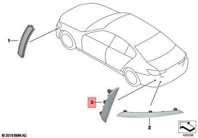 Genuine BMW M5 F90 Sedan Rear reflector Rear Left 63147857005 | eBay