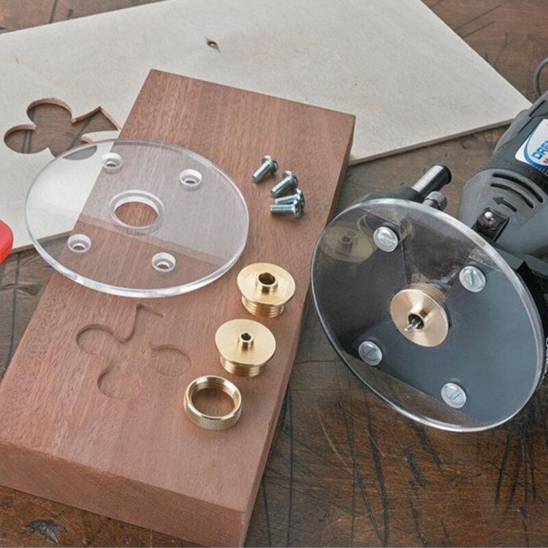 Brass Template Router Guides Kit with Lock Nut Adapter Guide Bushing ...