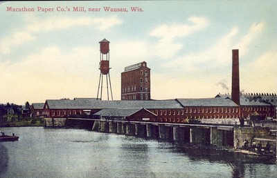 MARATHON PAPER COMPANY MILL near WAUSAU WISCONSIN circa 1910 Postcard ...