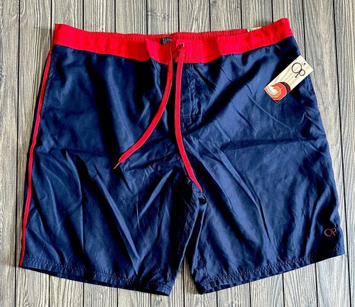 OP Ocean Pacific Men’s Board Shorts Swim Trunks Mesh Lined 3XL Navy Red ...