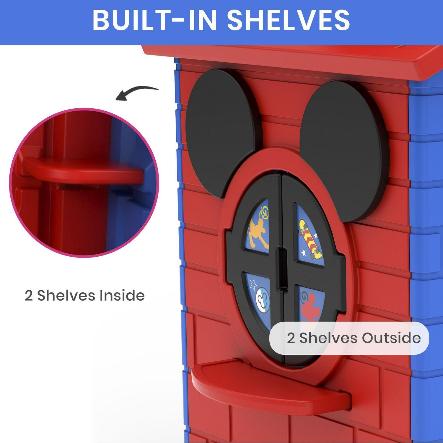 Disney Mickey Mouse Plastic Indoor,Outdoor Playhouse with Easy Assembly ...