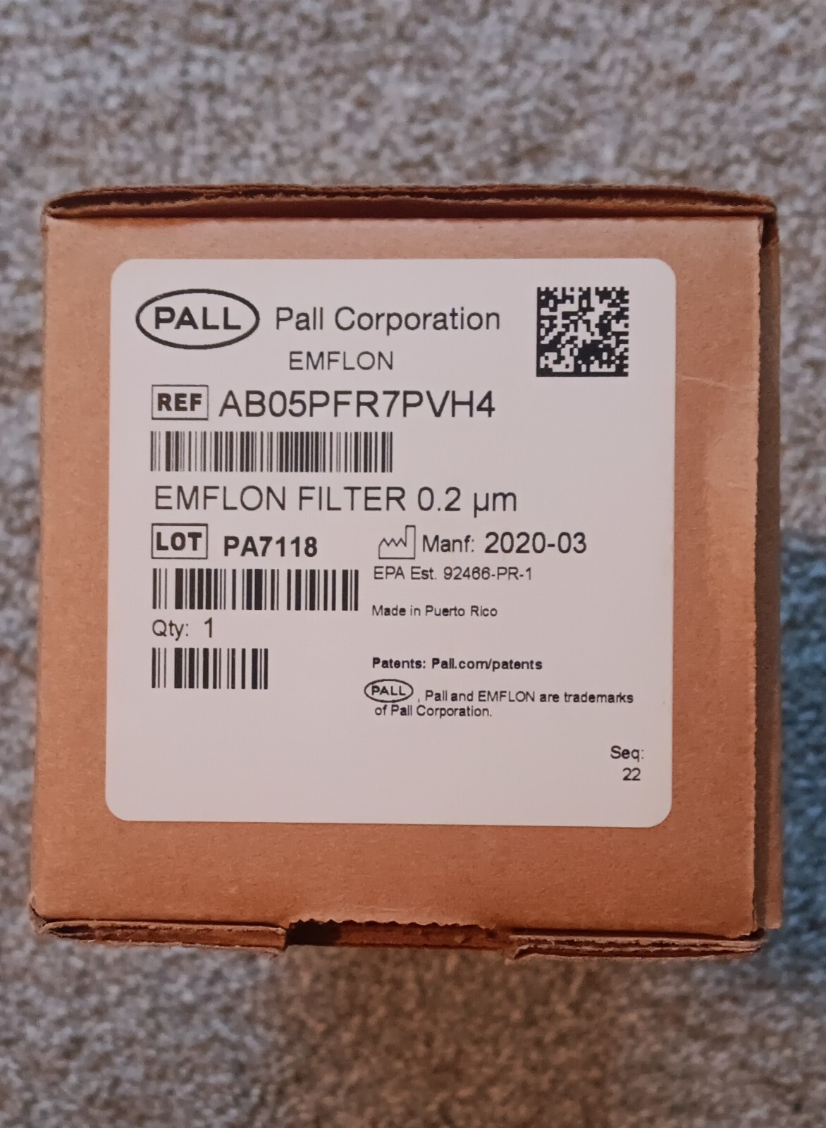 USA SELLER PALL AB05PFR7PVH4 EMFLON FILTER 0.2uM INCLUDES PAPERWORK USA ...