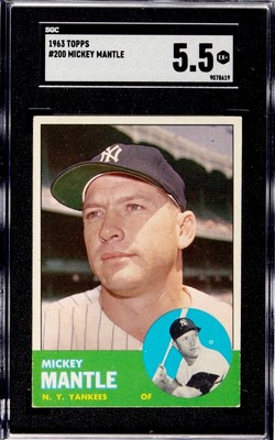 1963 Topps #200 Mickey Mantle Baseball Card EX Excellent SGC 5.5 DEAD ...