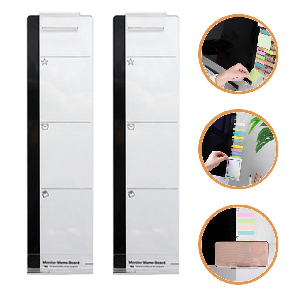 2 Pcs Acrylic Transparent Memo Boards For Computer Monitor Screen Side ...