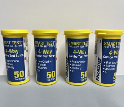 4 x Poolmaster Smart Test Strips 4-Way Swimming Pool Spa Hot Tub 50 ...