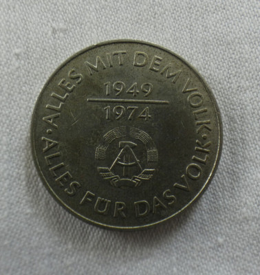 "Alles mit dem Volk - Alles für das Volk 1949-1974" 10 Mark Münze von ...